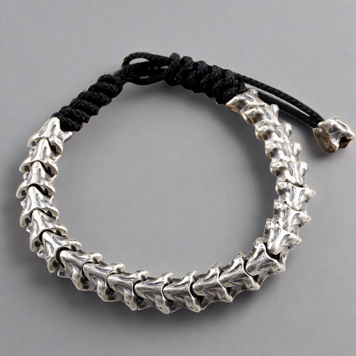 Spine Of The Beast - Sterling Silver Snake Bone Adjustable Bracelet